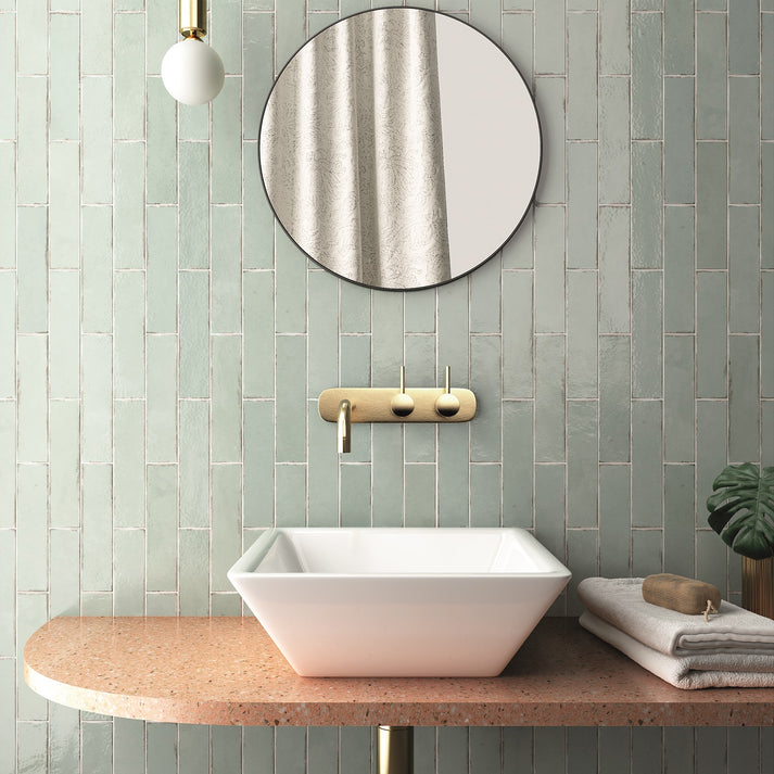 HOXTON ROYAL MINT ZELLIGE BRICK KITCHEN TILE | YTC Yorkshire Tile ...