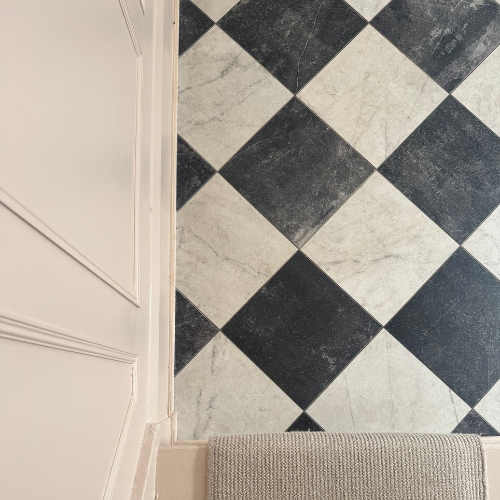 CHESS CHECKER BOARD MARBLE PORCELAIN TILE | YTC Yorkshire Tile Company ...